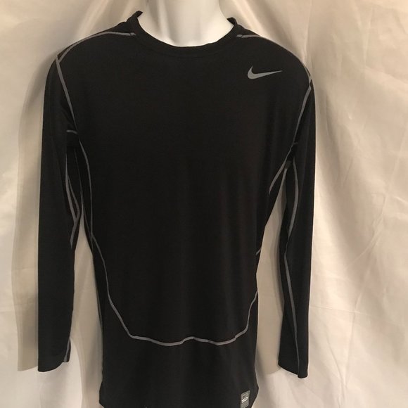 Nike | Shirts | Nike Pro Combat Compression Black Drifit Front Cross ...